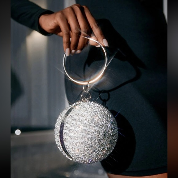 Bags | Glitter Bling Shiny Glamorous Circle Bag | Poshmark